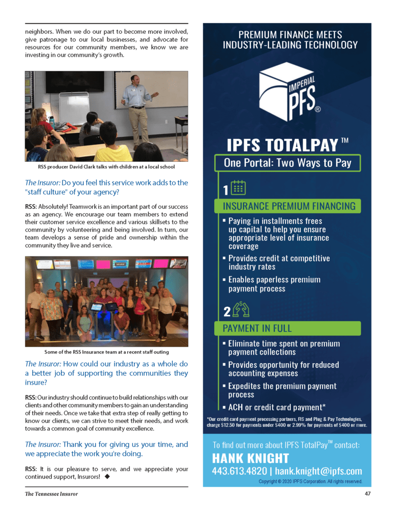 Tennessee Insurors and Penn National recognize RSS Insurance as "Agents ...